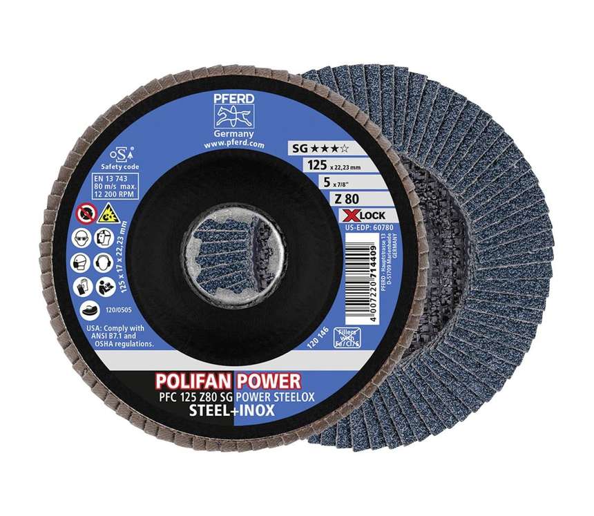 Lamelový brúsny kotúč Pferd PFC 125 Z 80 SG POWER STEELOX/X-LOCK | BOUKAL E-shop